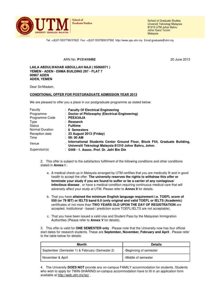 Offer Letter | PDF | Postgraduate Education | Learning