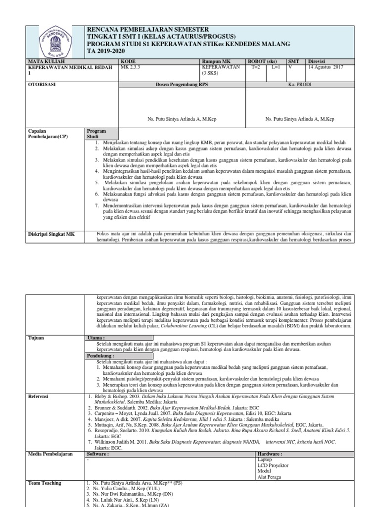 Rps KMB 1 Prima Husada | PDF | Sains & Matematika