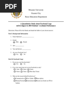 Student Facebook Usage Questionnaire | PDF | Facebook | Questionnaire