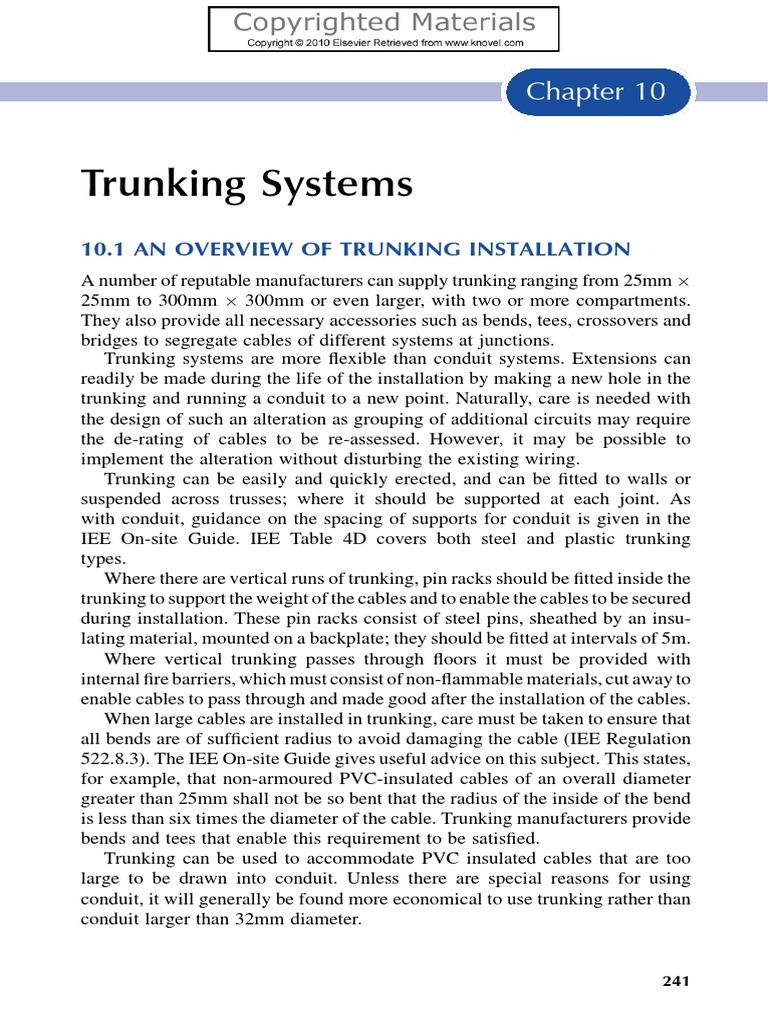 Trunking System of Electrical Systems76927 - 10 PDF | PDF | Electrical ...