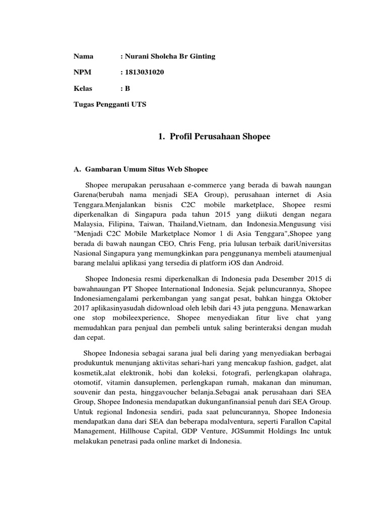 Nurani Sholeha BR Gintin.1813031020.B.tugas Pengganti UTS. | PDF