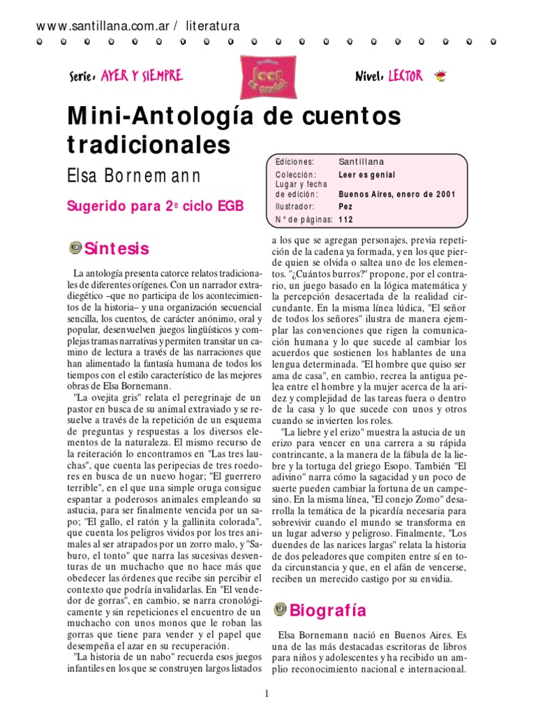 Guia Actividades Mini Antologi Cuentos Tradicionales PDF | PDF | Narrativa | Cuentos