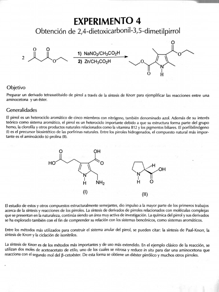 Pirrol PDF | PDF | Compuestos químicos | Ciencias fisicas
