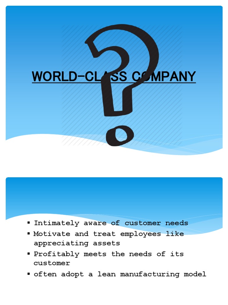 World-Class Company | PDF | Automation | Lean Manufacturing