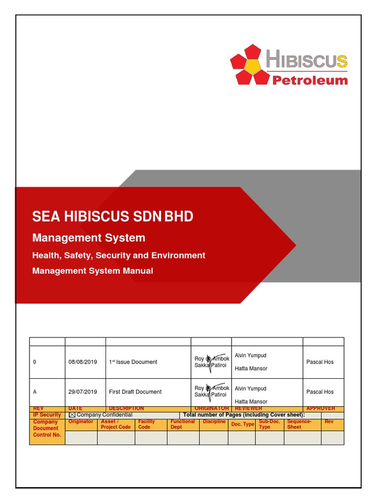 HSSE MS - SEAH - Rev.0 | PDF | Risk Management | Leadership