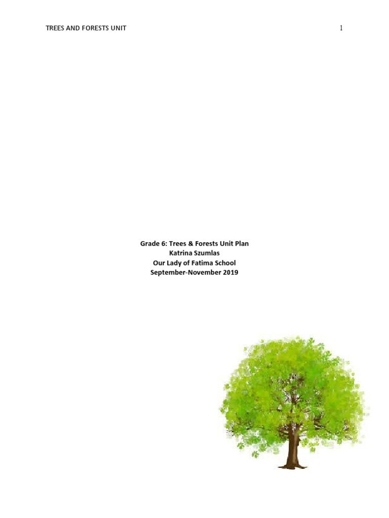Trees Forests Unit Plan - Szumlas Katrina | PDF | Educational ...