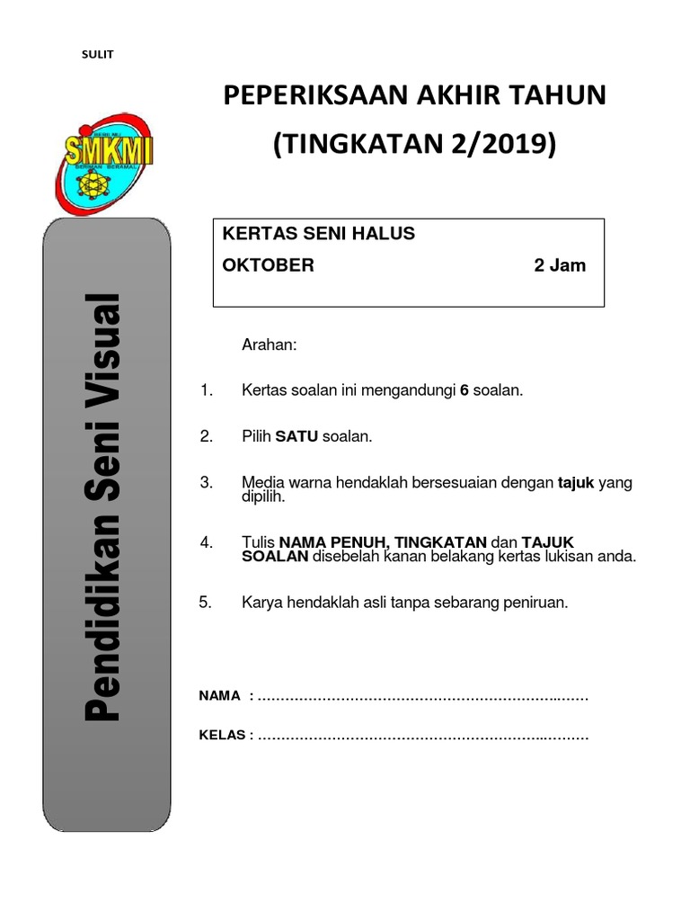 Soalan Akhir Tahun PSV TIngkatan 2 | PDF