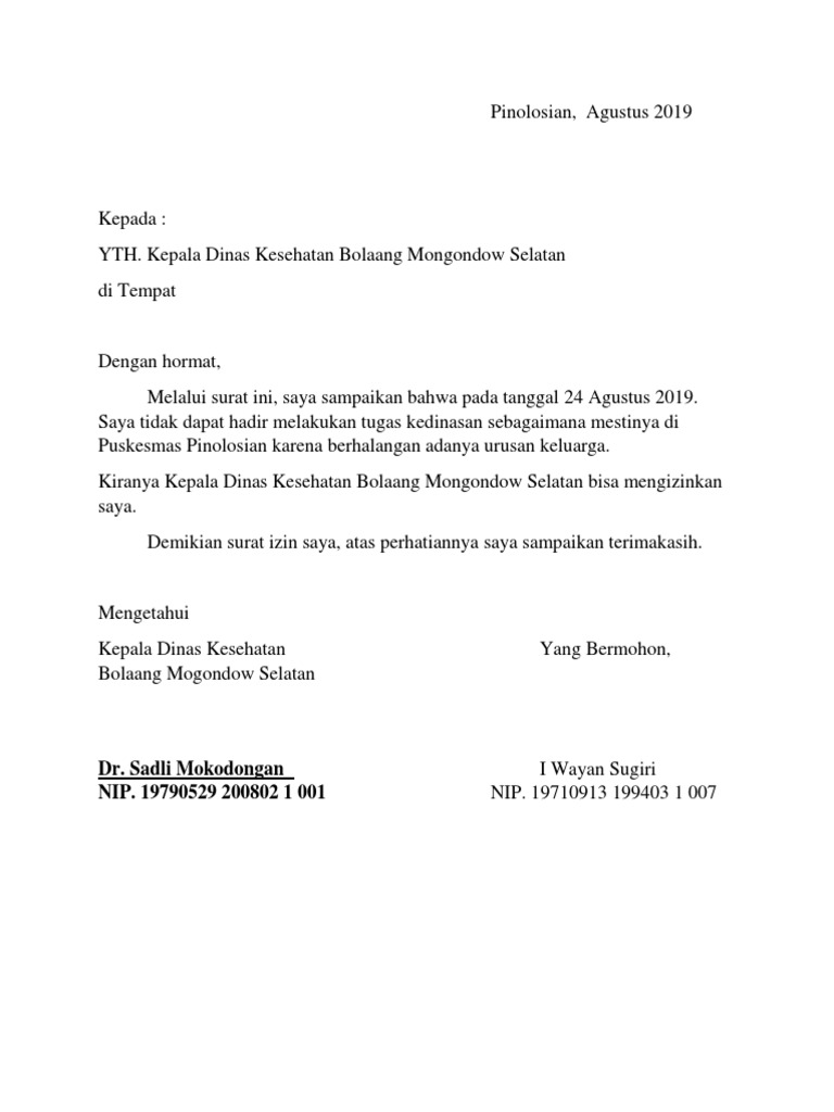 Blangko Surat Izin | PDF