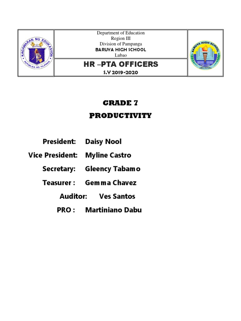 HR - Pta Officers | PDF