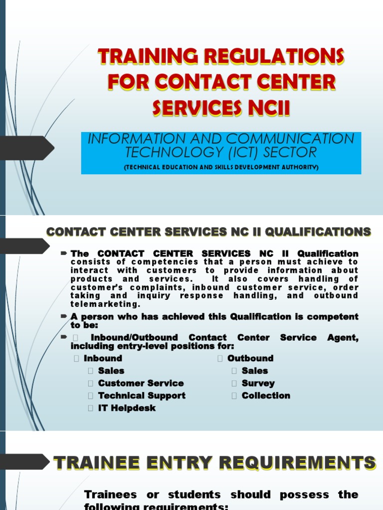 Call Center Services NC II Standards | PDF | Call Centre | Communication