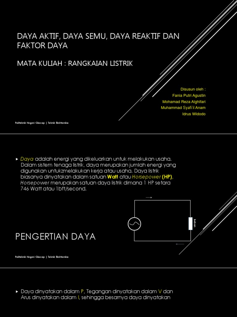 Daya Aktif, Reaktif, dan Semu dalam Listrik | PDF