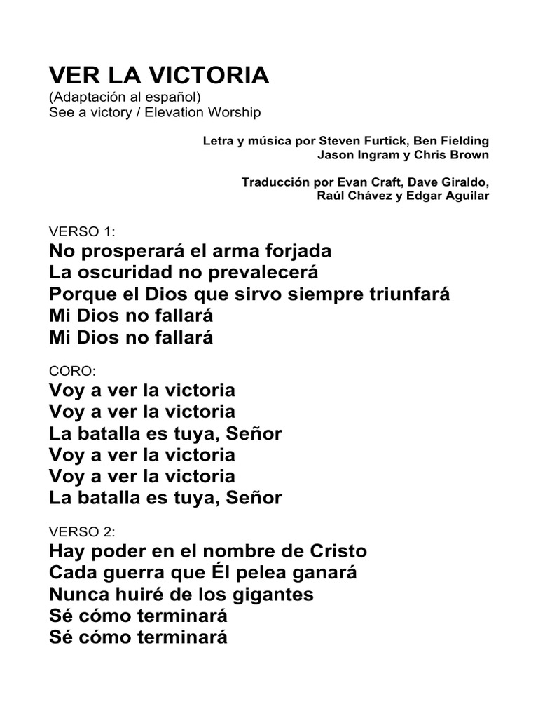 Ver La Victoria Letra PDF