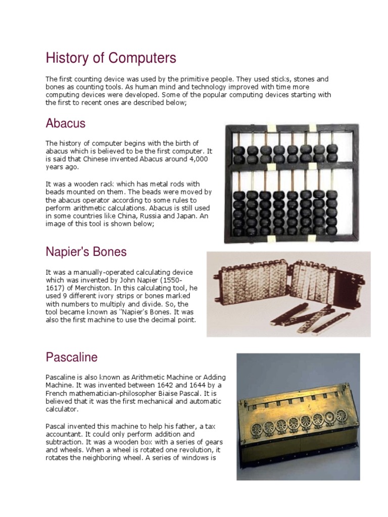 History of Computers | PDF | Machines | Office Equipment