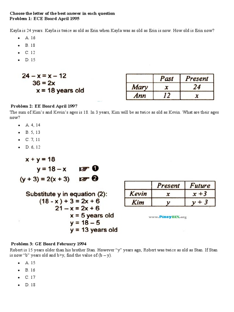 Age and Work Rate Problems | PDF | Fraction (Mathematics) | Speed