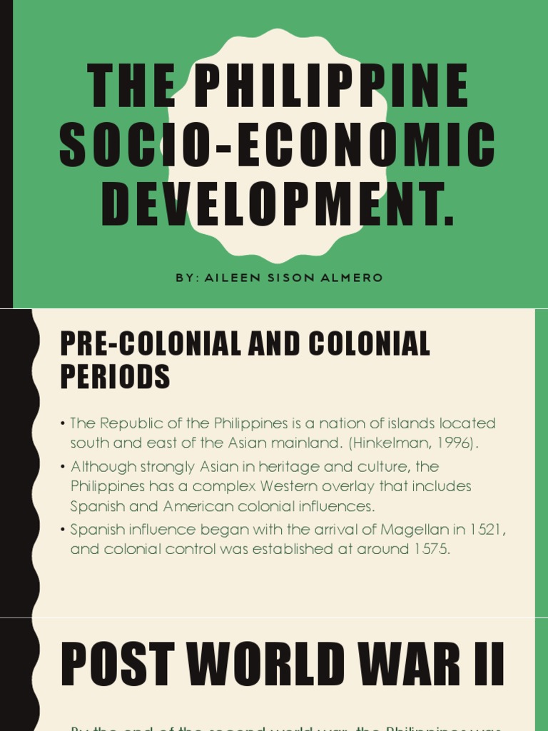 The Philippine Socio-Economic Development.: By:Aileensisonalmero | PDF ...