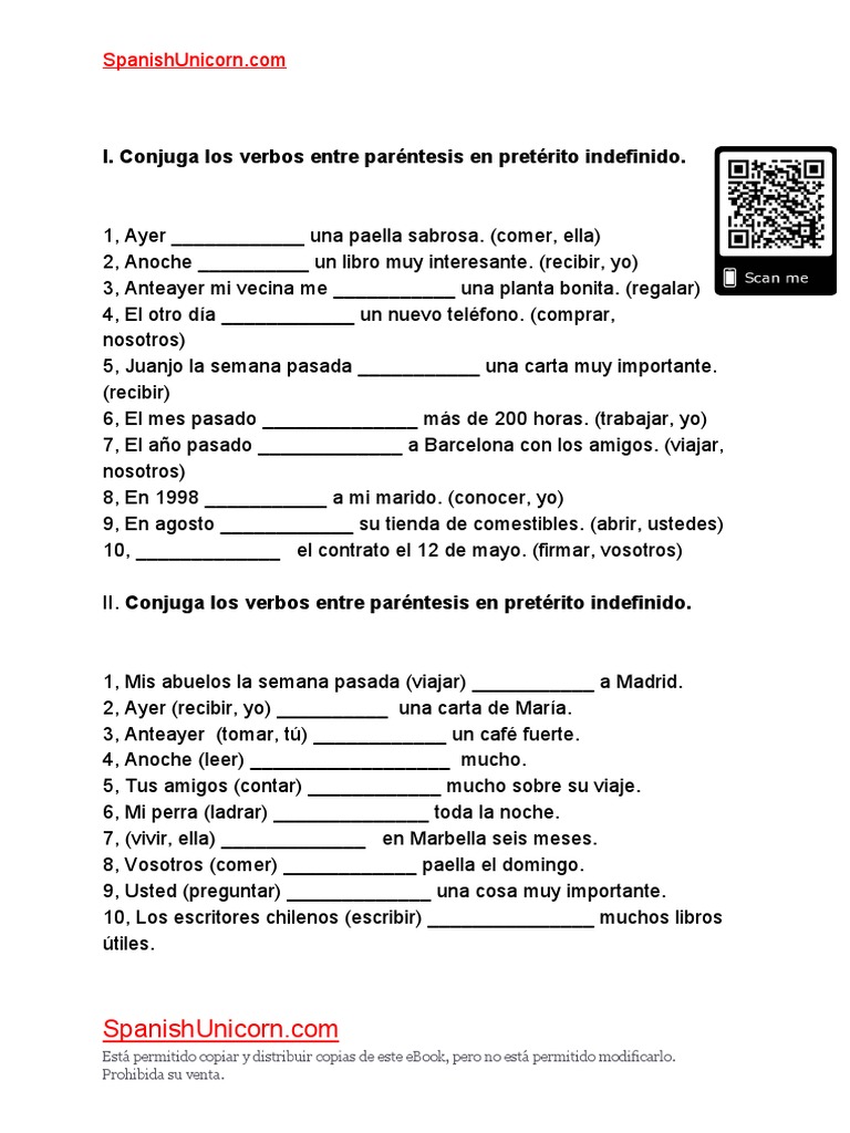 Preterito Ejercicios | PDF