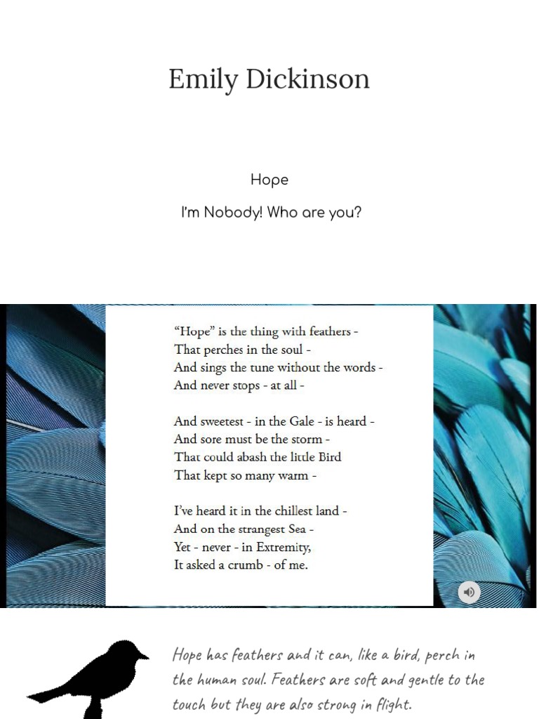 Emily Dickinson: Hope I'm Nobody! Who Are You? | PDF