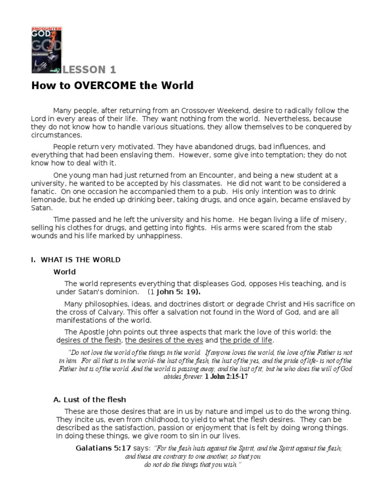 How To Overcome The World | PDF | Lust | Fruit Of The Holy Spirit