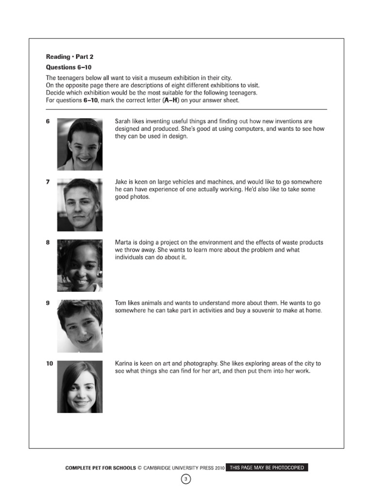 Pet Reading Test | PDF