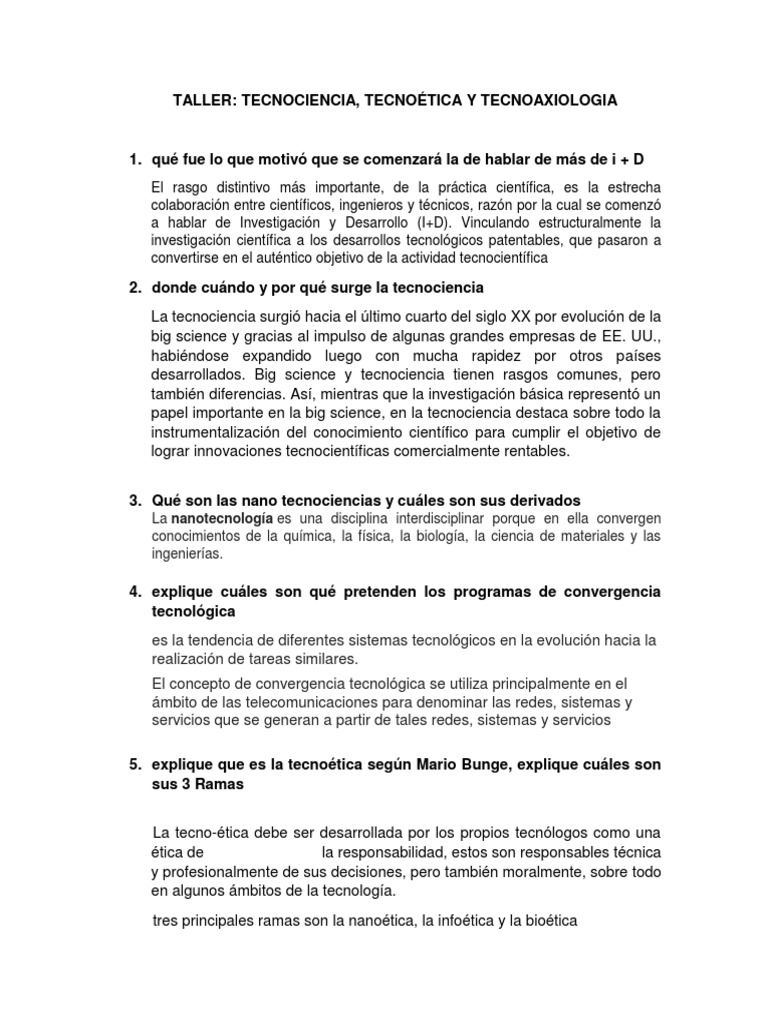 Tecnociencia, Tecnoética y Tecnoaxiologia | PDF | Bioética | Conceptos ...