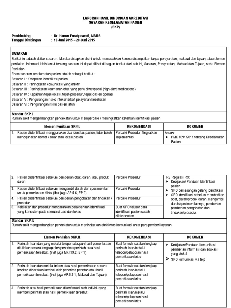 Laporan Pokja SKP | PDF