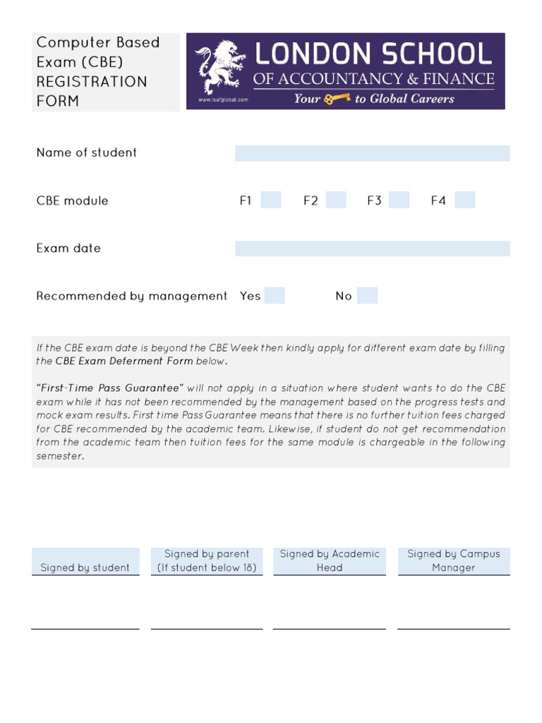 CBE Registration Form PDF | PDF
