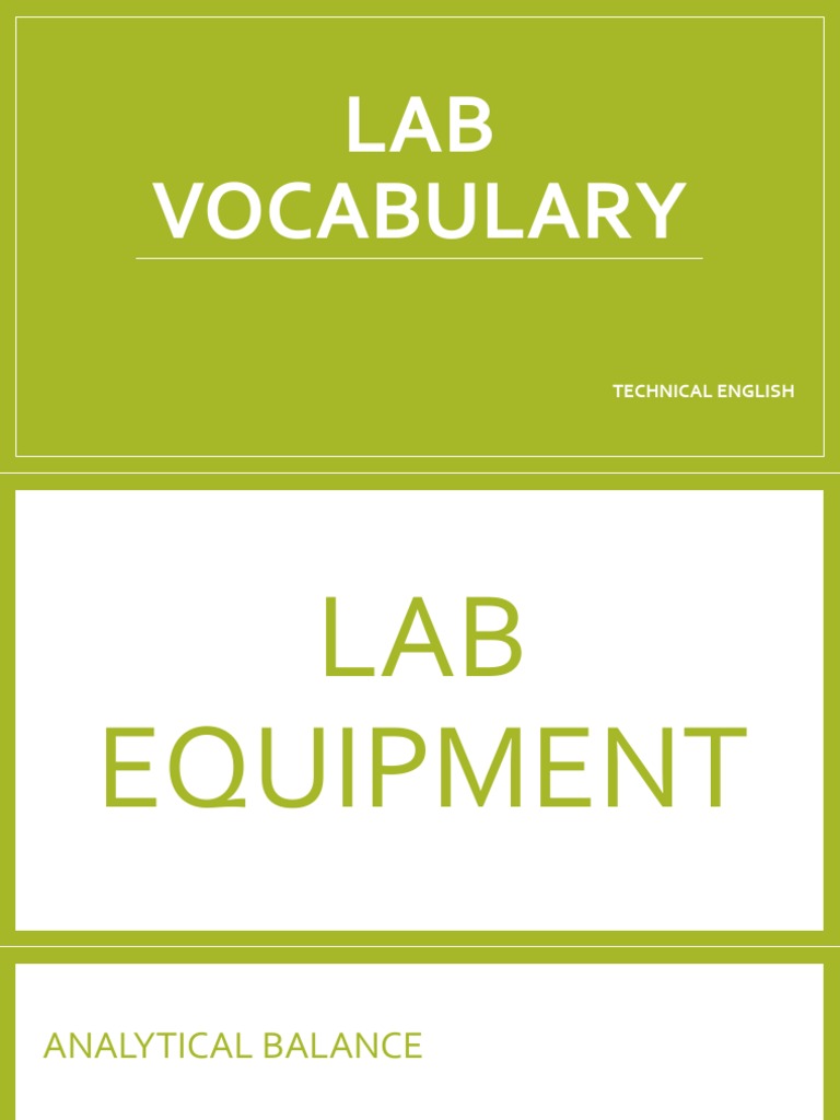Essential Lab Equipment Vocabulary Guide | PDF | Science & Mathematics