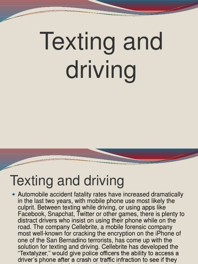 Texting and Driving | PDF | Mobile Phones | Traffic Collision