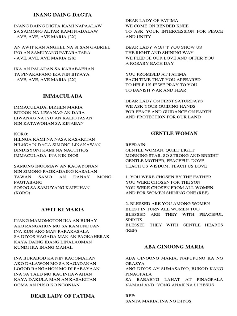 Marian Songs | PDF | Mary, Mother Of Jesus | Christian Mysticism