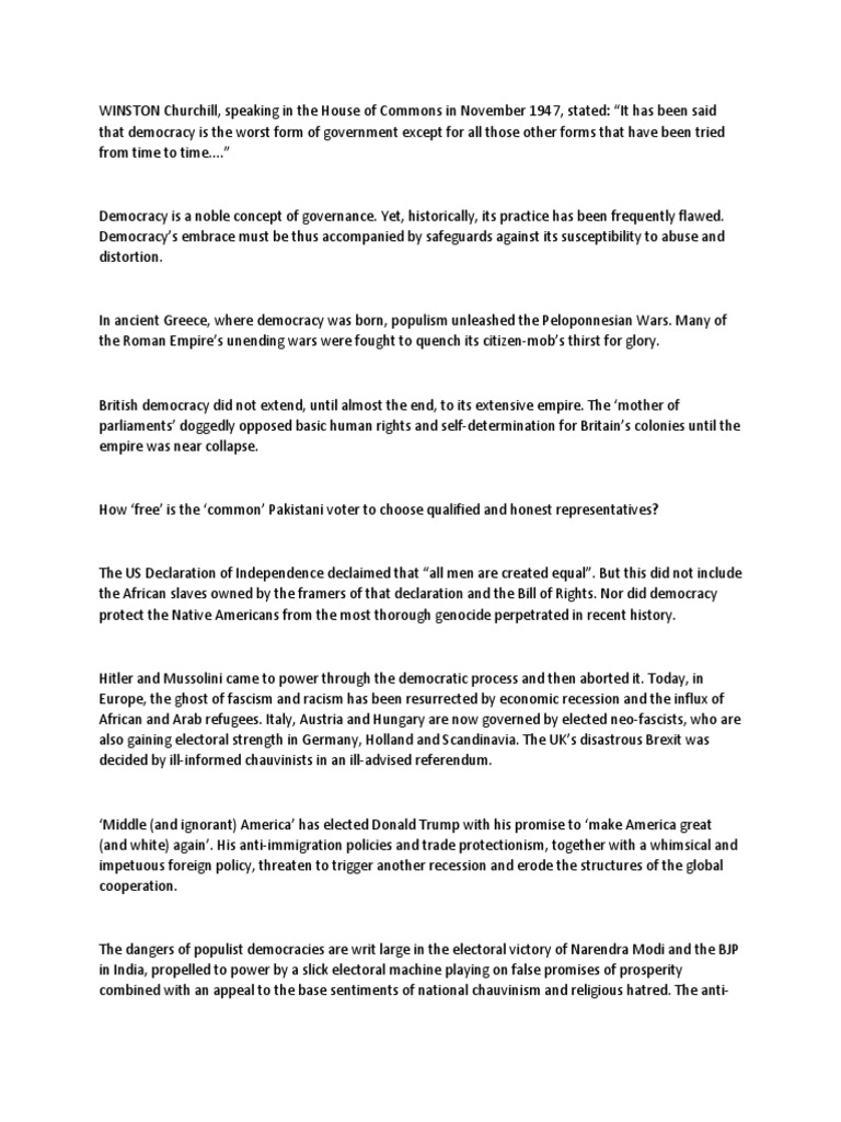 CSS Essay Democracy | PDF | Muhammad Zia Ul Haq | Pakistan Army