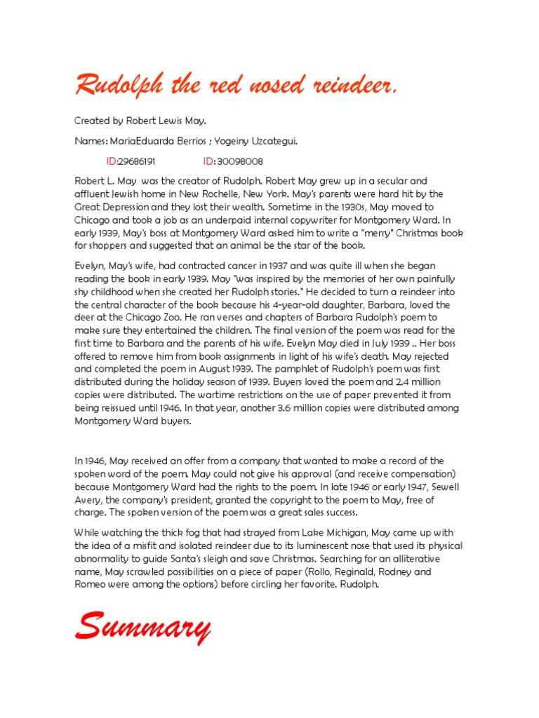 Rudolph The Red Nosed Reindeer | PDF | Rudolph The Red Nosed Reindeer ...