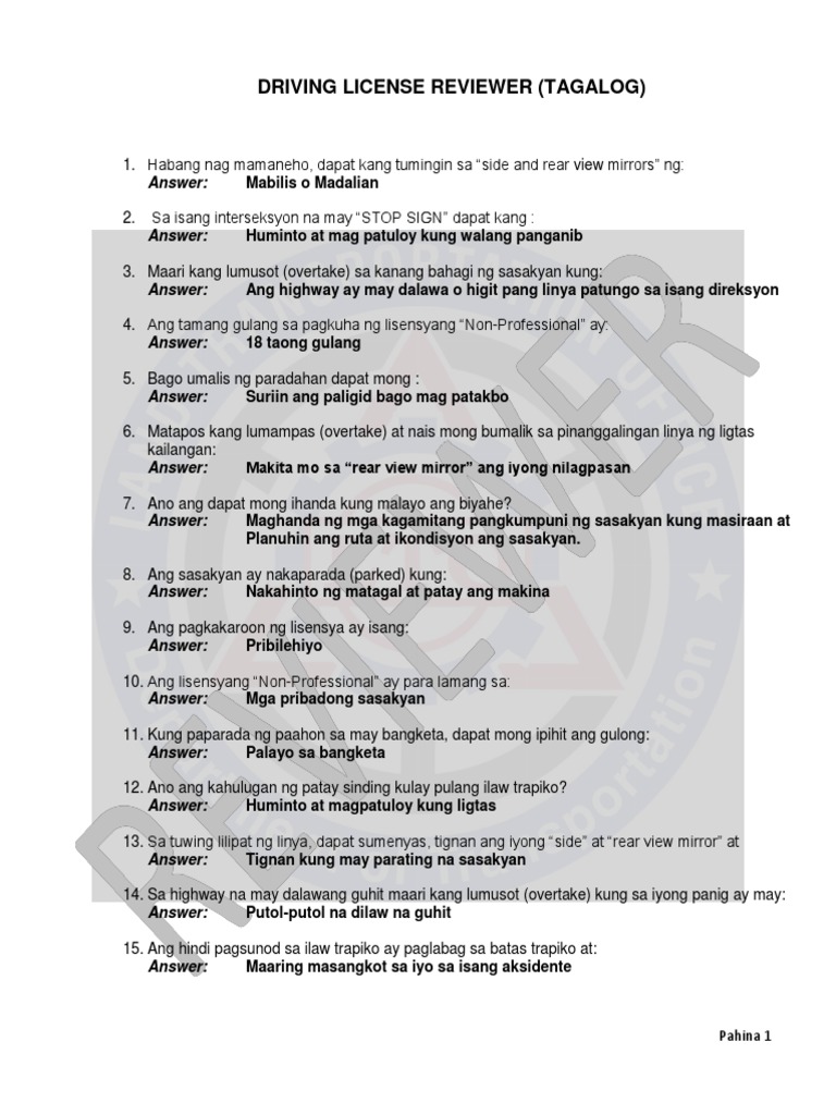 TAGALOG REVIEWER Revised As of Sept 17 2019 PDF | PDF