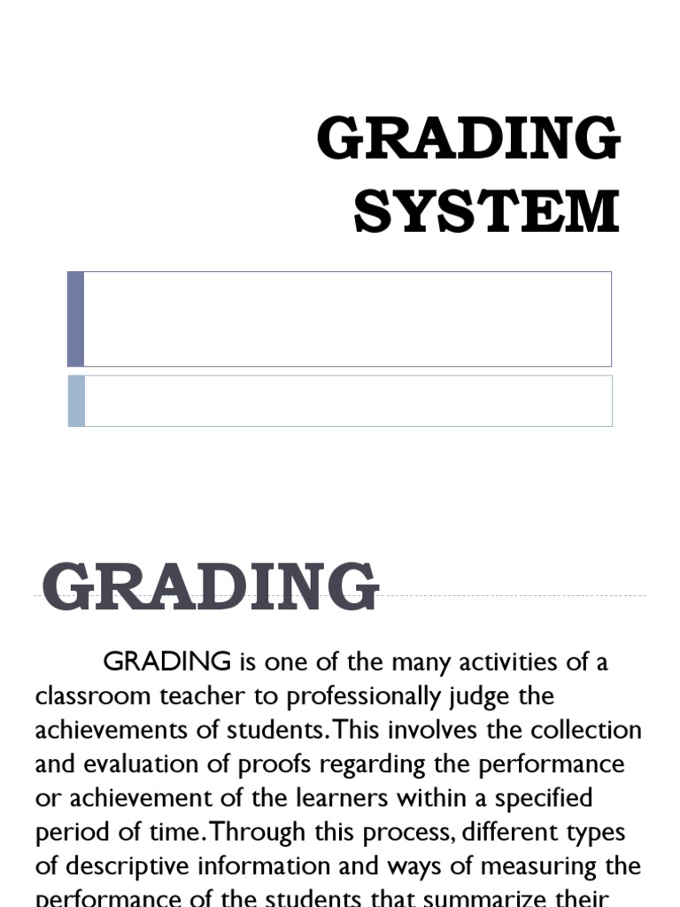 5 Grading System | PDF | Applied Psychology | Teaching