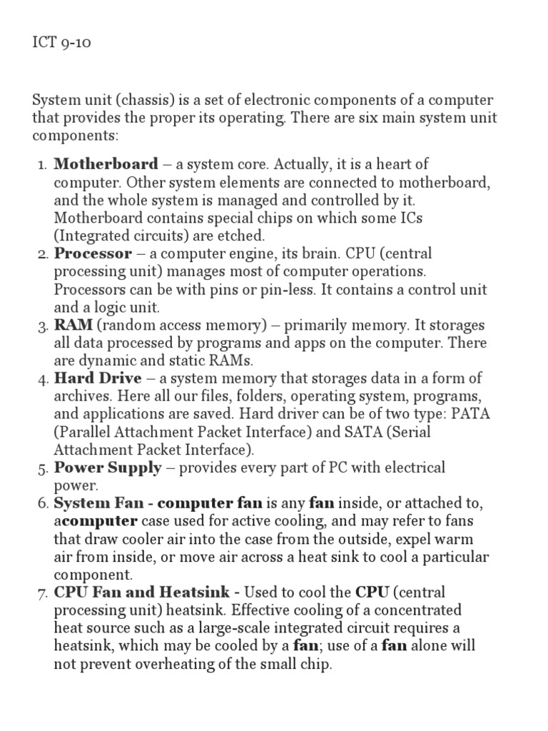 System Unit Components | PDF