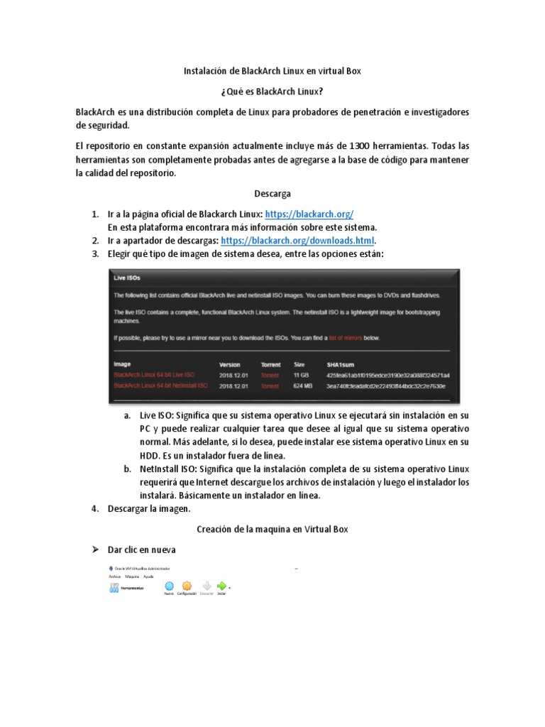 Instalación De Blackarch Linux En Virtual Box Pdf Contraseña
