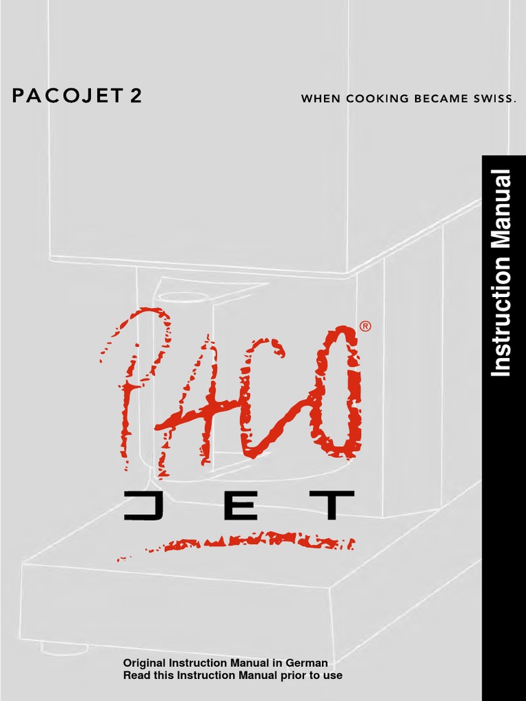 Instruction Manual Pacojet 2 | PDF | Switch | Icon (Computing)