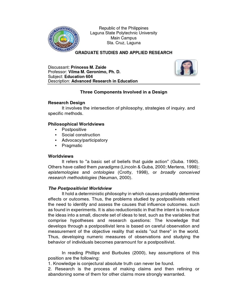 Three Components Involved in A Design Research Design | PDF ...