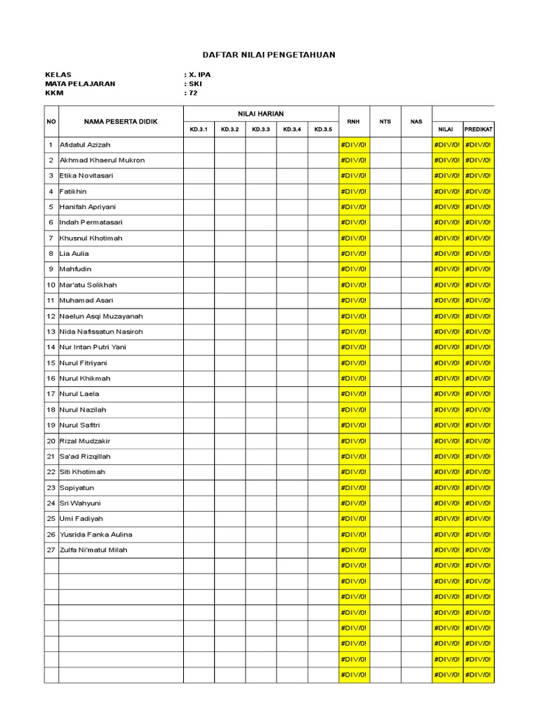 Kelas X KKM 72 Ipa | PDF