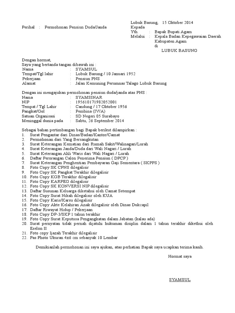 Surat Permohonan Janda Duda | PDF