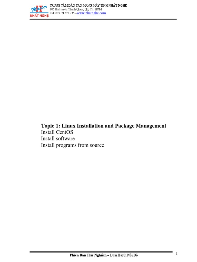 Topic 1: Linux Installation and Package Management: Install Centos ...
