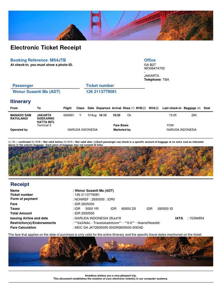 Electronic Ticket Receipt for Flight | PDF | Treaty | Government ...