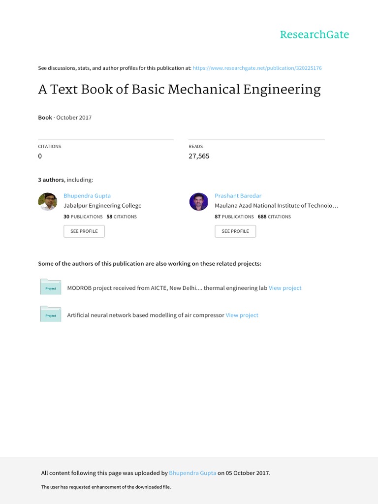 A Text Book of Basic Mechanical Engineering: October 2017 | PDF | Art