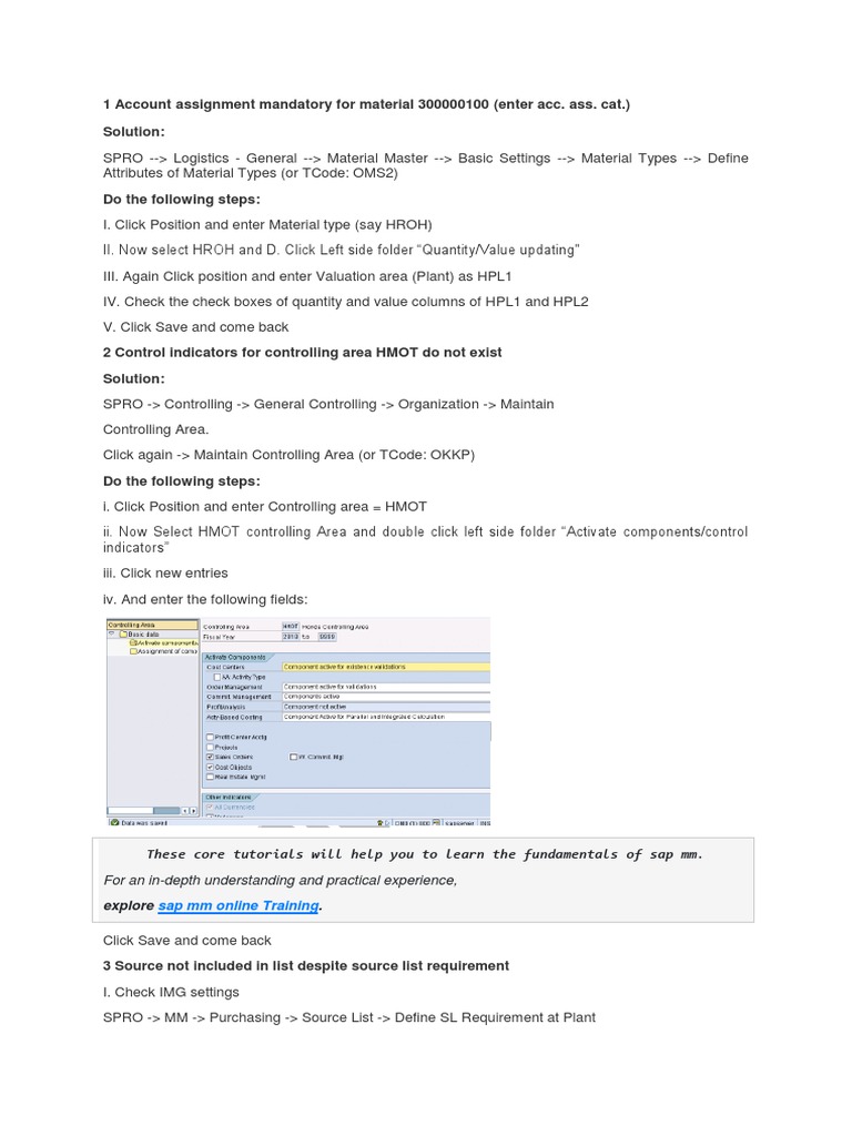 Sap MM Error During Posting | PDF | Stocks | Business