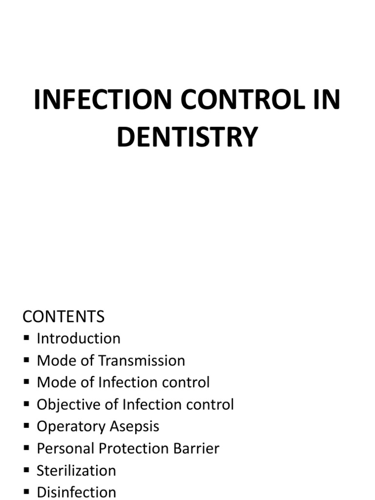 Infection Control Practices in Dentistry | PDF | Sterilization ...