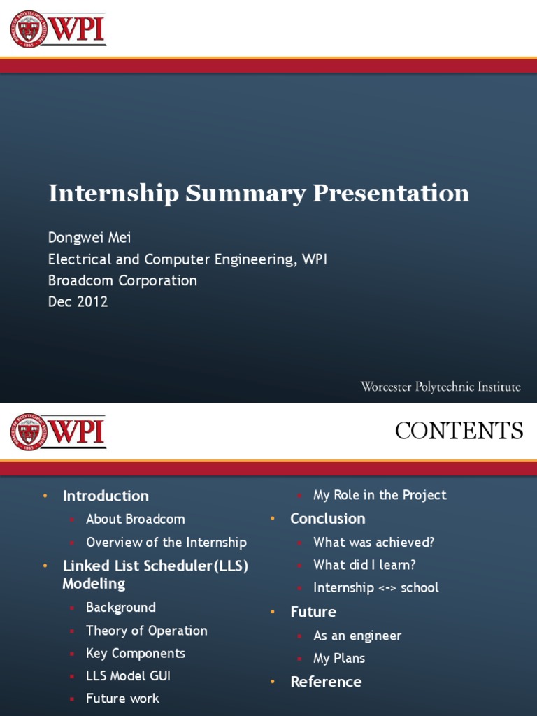 Internship Summary Presentation: Dongwei Mei Electrical and Computer ...