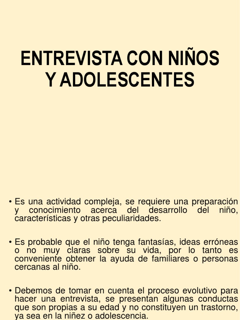 Guía para Entrevistar Niños y Adolescentes | PDF | Adultos | Adolescencia