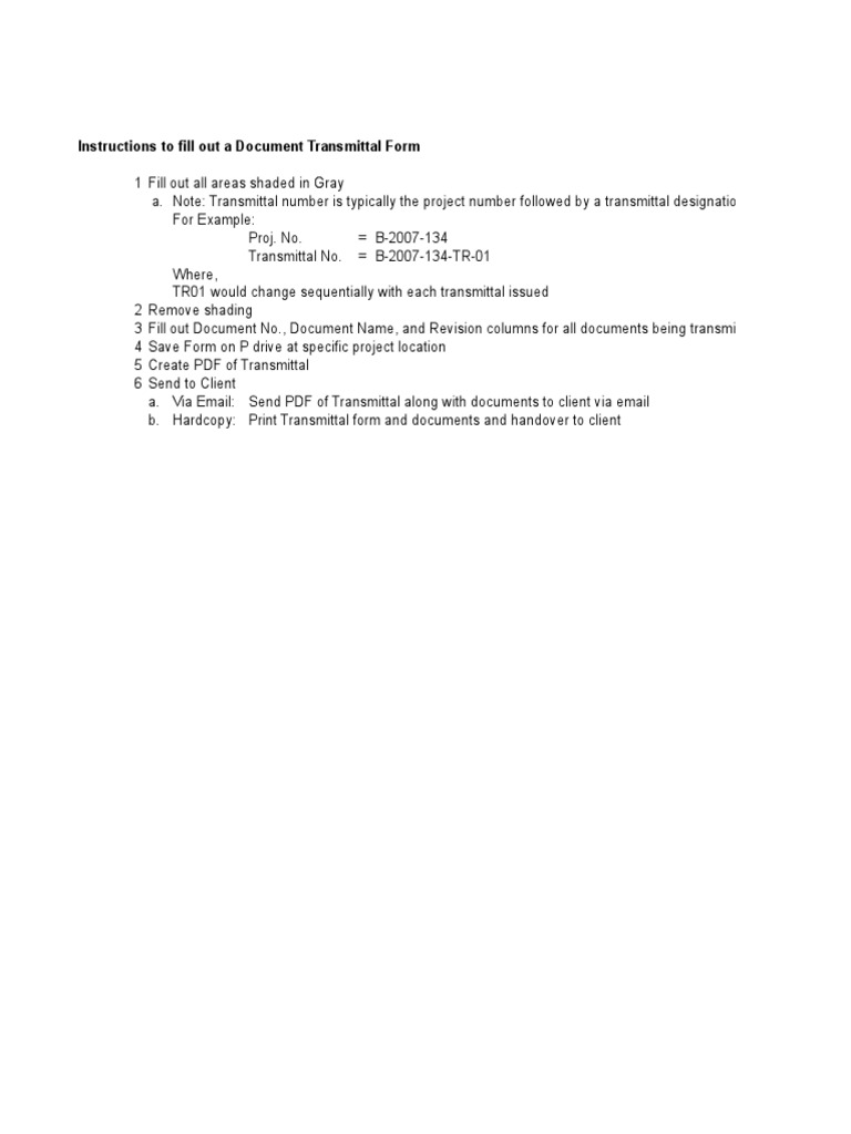 Document Transmittal Form Guide | PDF
