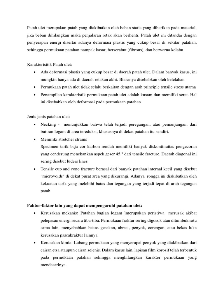 Patah Getas Dan Patah Ulet | PDF