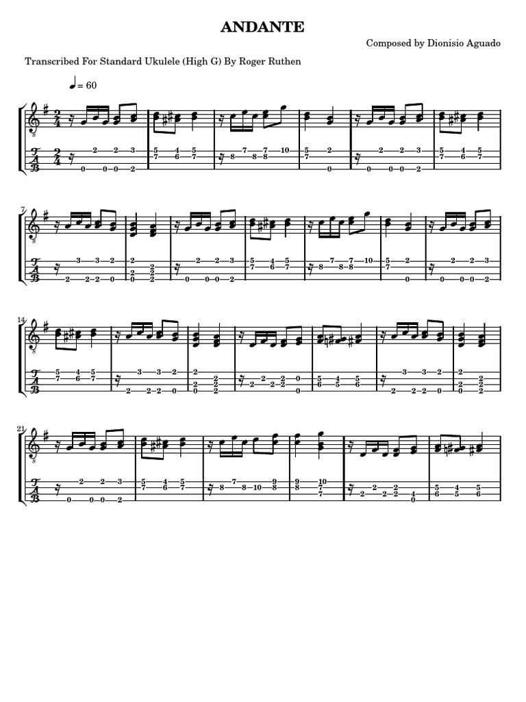 Andante PDF | PDF | Musical Notation | Entertainment (General)