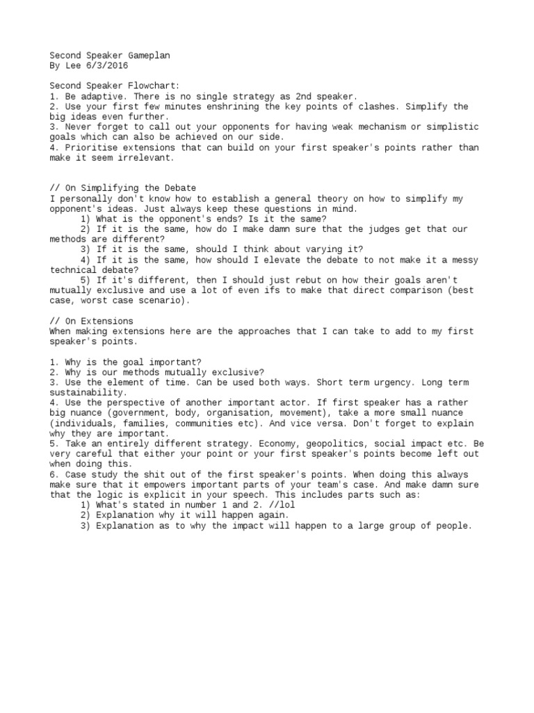 Second Speaker Guide Pdf